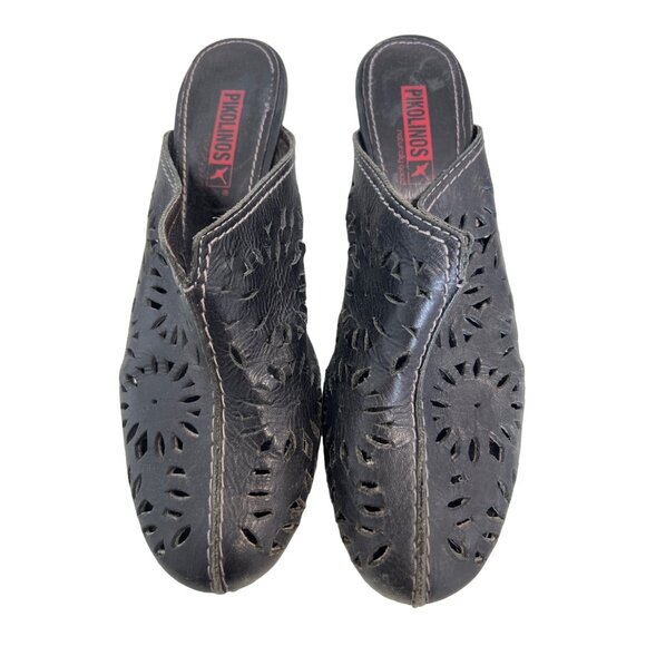 PIKOLINOS | Shoes | Pikolinos Leather Laser Cut Slip On Mule Clogs ...